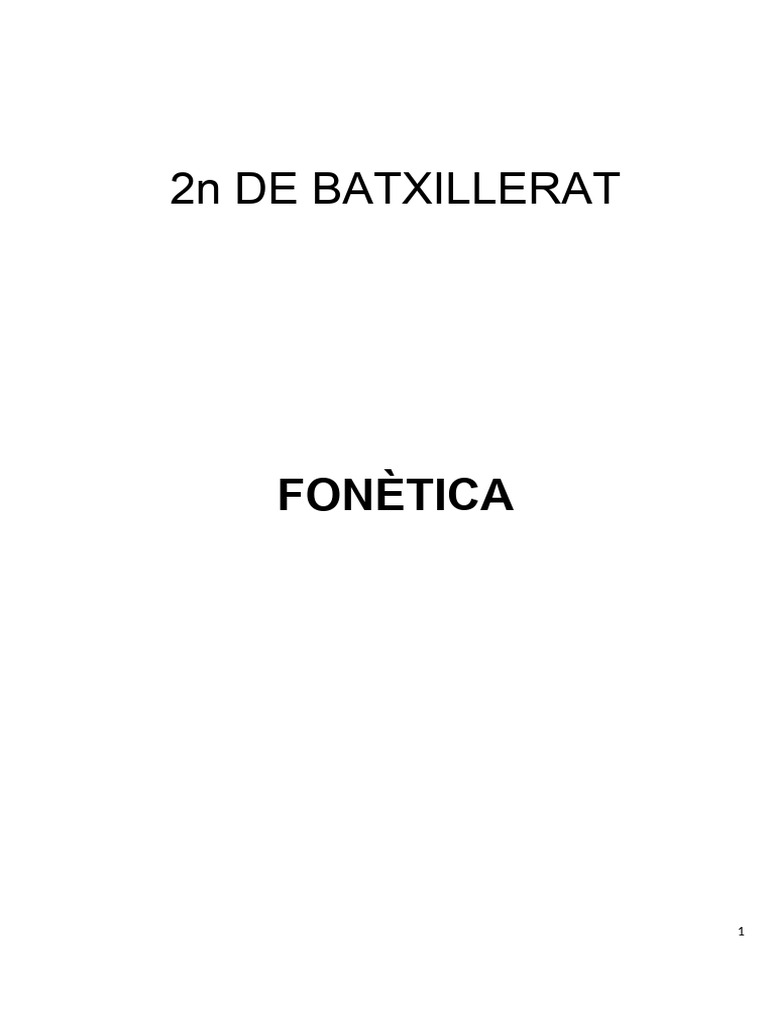 Fonètica | PDF