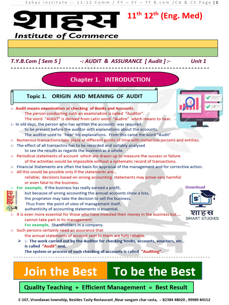 Audit-Unit 1 | PDF | Audit | Fraud