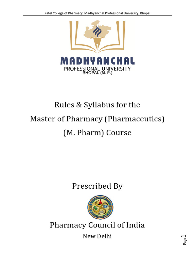 M.pharm Pharmaceutics Syllabus 2024 | PDF | Mass Spectrometry ...