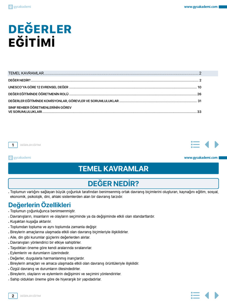 Degerler Egitimi Ekys | PDF