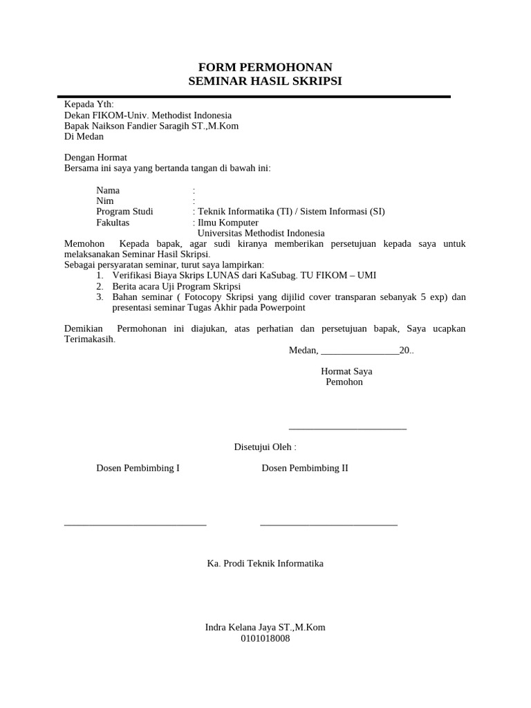 Form Permohonan Semhas | PDF