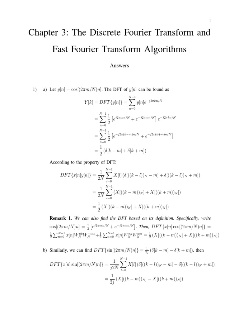 Chapter3_solutions | PDF | Discrete Fourier Transform | Harmonic Analysis