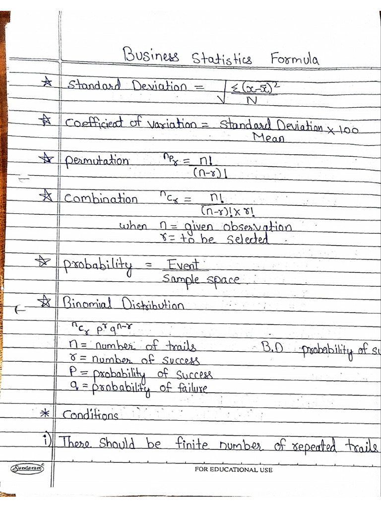 Statistics All Formula | PDF