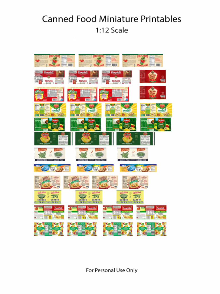 Miniature Canned Food Labels | PDF