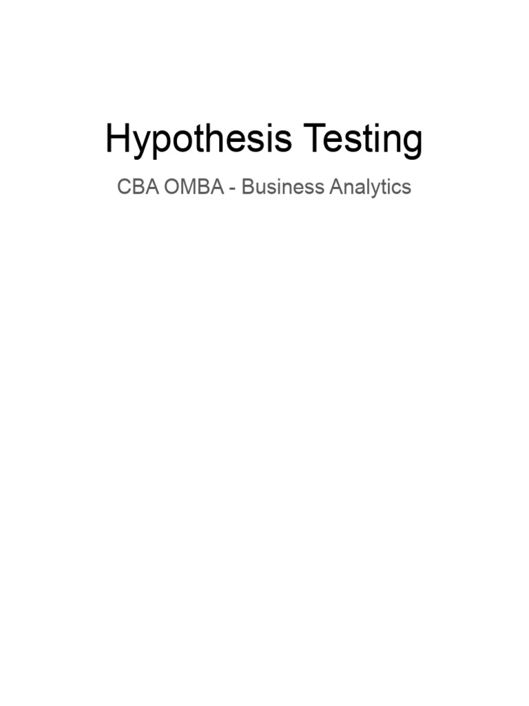 Hypothesis Testing Pdf Statistical Hypothesis Testing Null Hypothesis