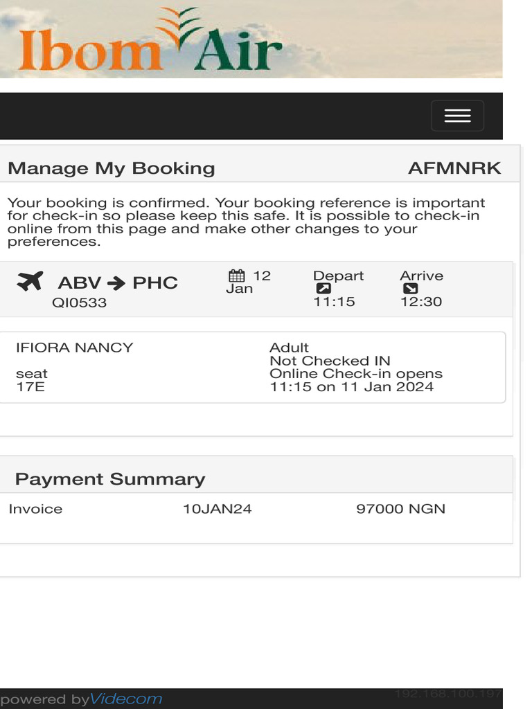 Flight Confirmation | PDF