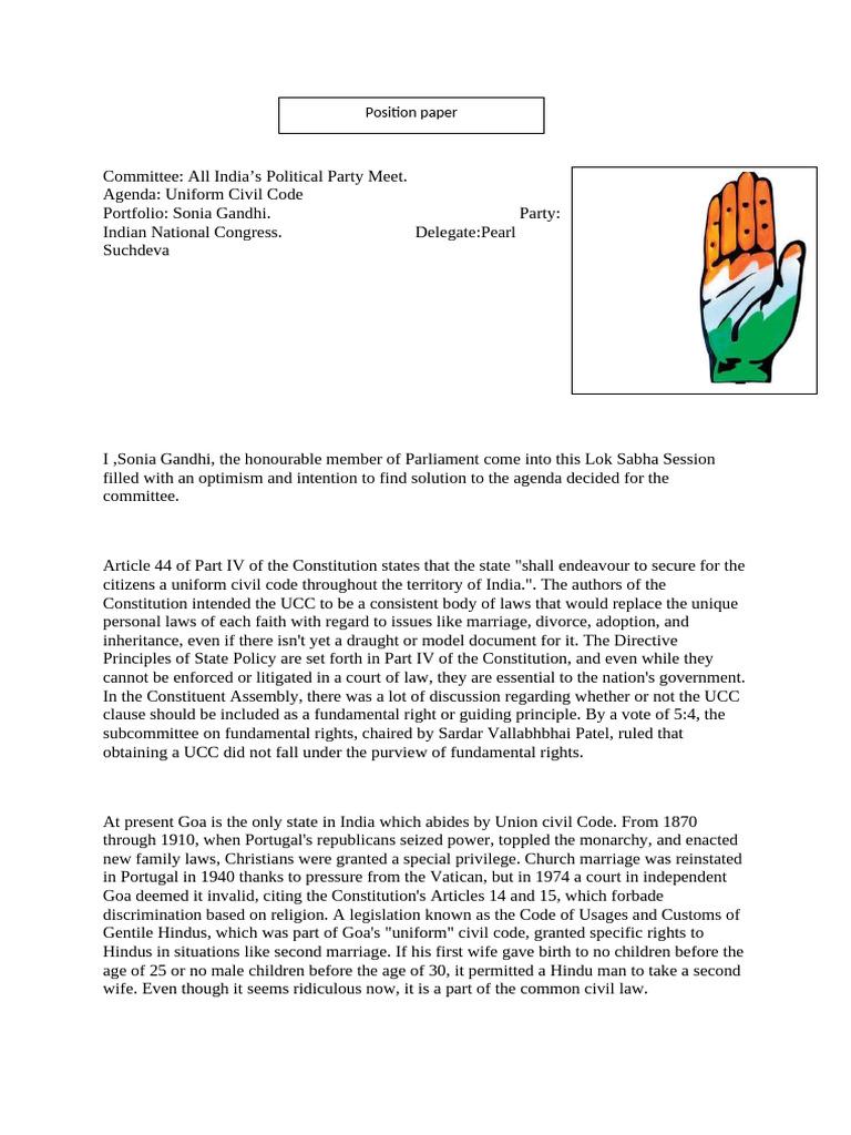 pearl lok sabha position paper 2023 | PDF | Constitution | Legal Documents