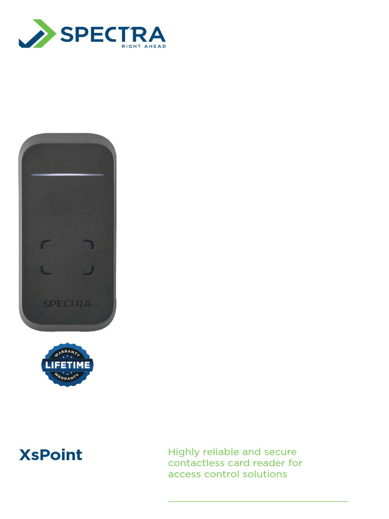 Spectra XP p1 Xspoint Mifare Reader | PDF | Electricity | Electronic ...
