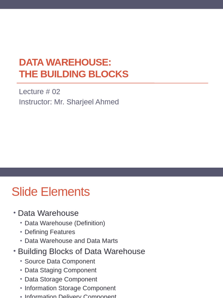 Data Warehouse Building Blocks | PDF | Data Warehouse | Metadata