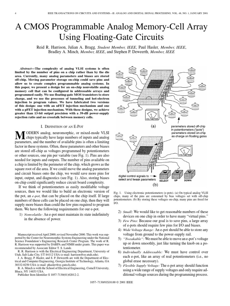 A Cmos Programmable Analog Memory Cell Array Pdf Field Effect Transistor Amplifier 