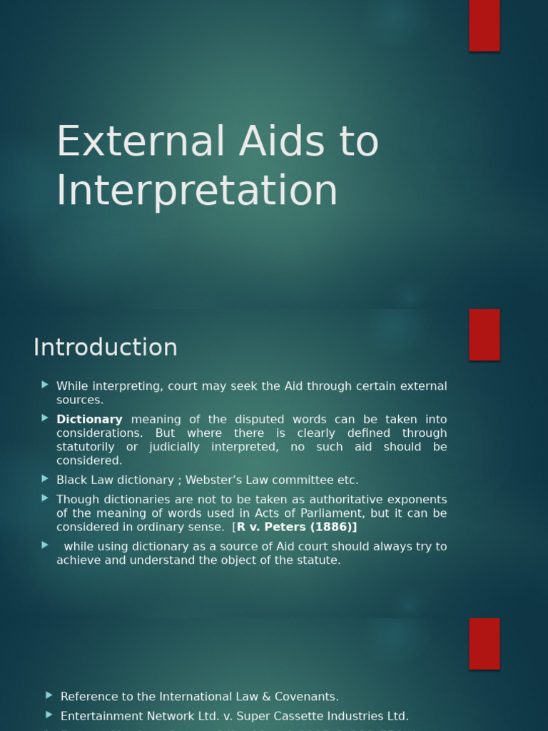 External Aids To Interpretation | PDF | International Law | Treaty