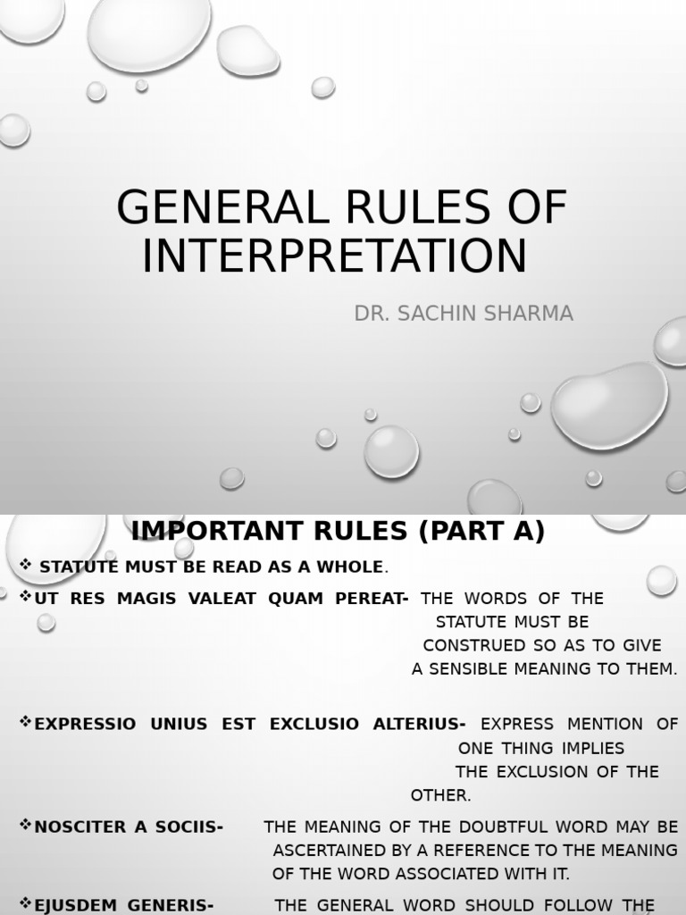 Key Rules for Statutory Interpretation | PDF | Statutory Interpretation ...