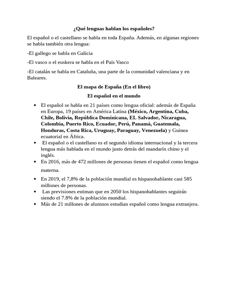 El Espanol en El Mundo | PDF
