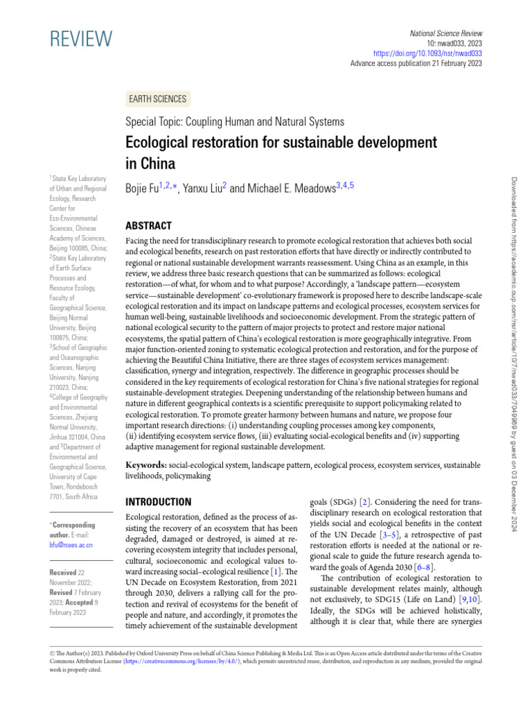Ecological Restoration For Sustainable Development | PDF | Ecology ...