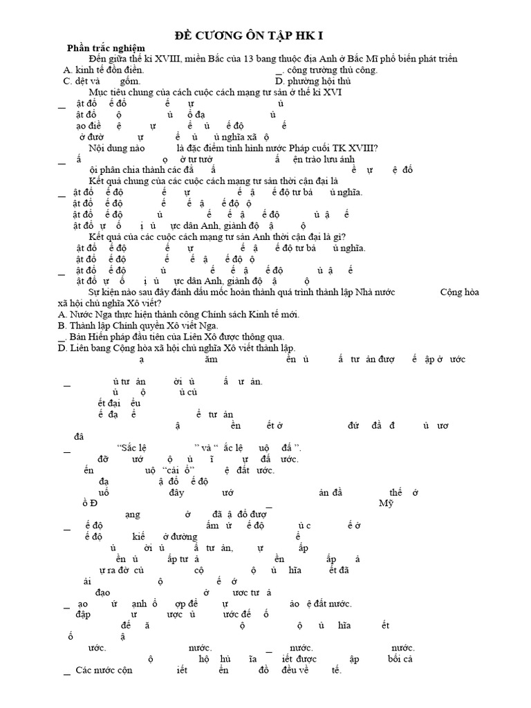 Ôn Kt Hk1-Khối 11 Hki-2024 | PDF