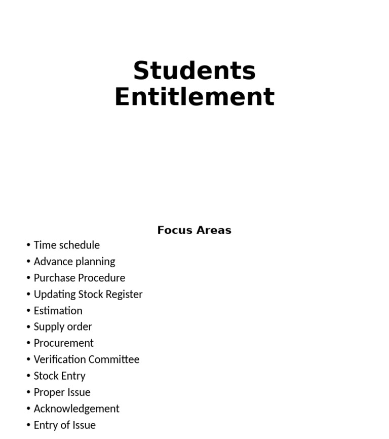 Students Entitlement | PDF