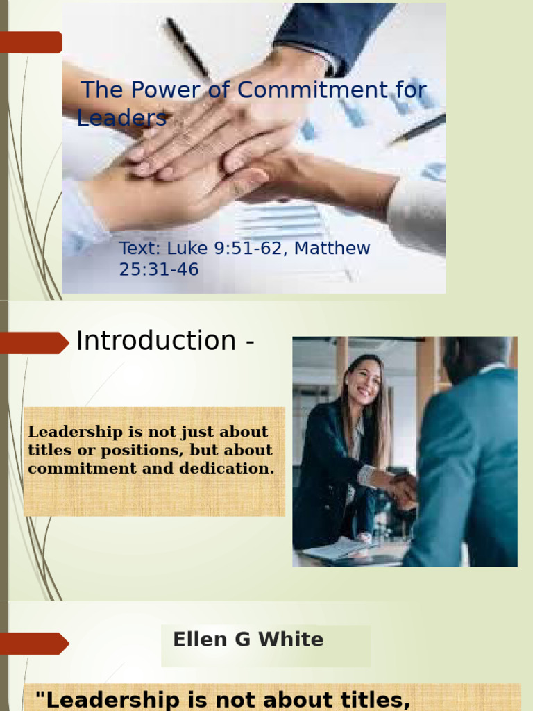 The Power of Commitment | PDF | Jesus | Disciple (Christianity)