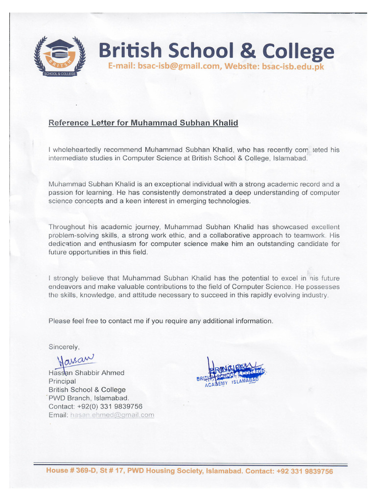 Recomendation Letter 2 | PDF