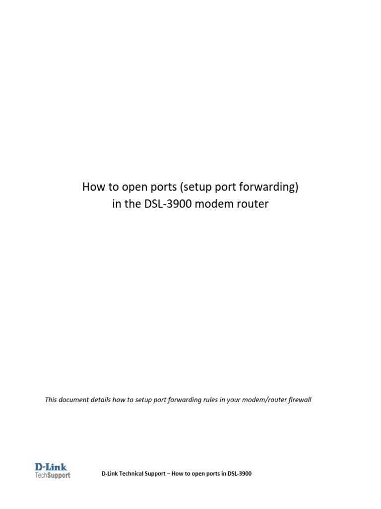 How_do_I_open_ports_in_my_modem | PDF | Port (Computer Networking) | Ip ...