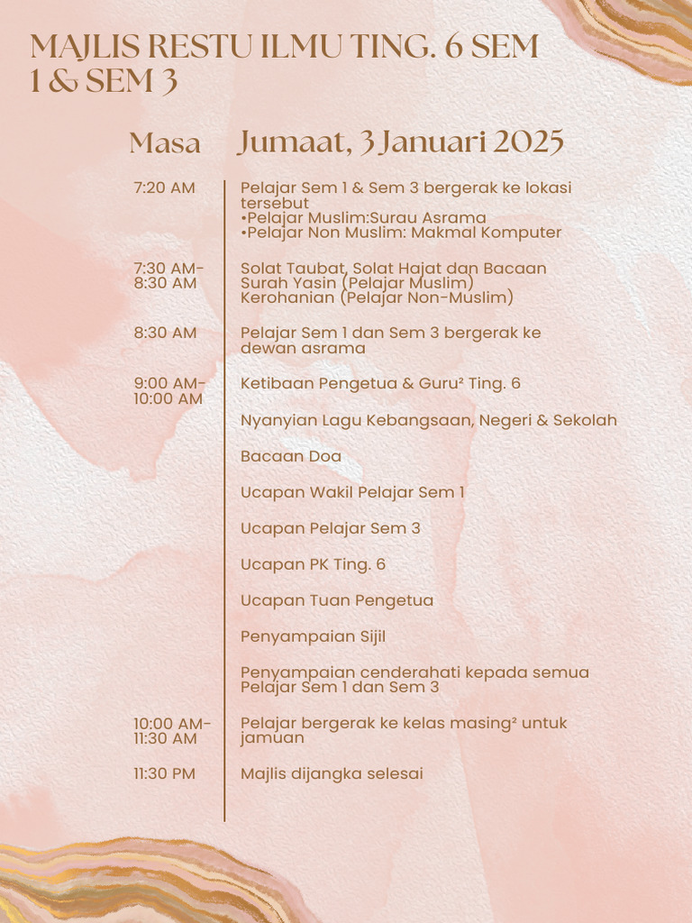 Brown Pink Pastel Grand Opening Party Program - 20250102 - 151654 ...