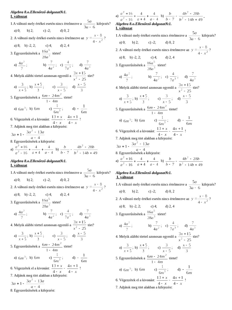 8o. Alg-1.tort+ | PDF