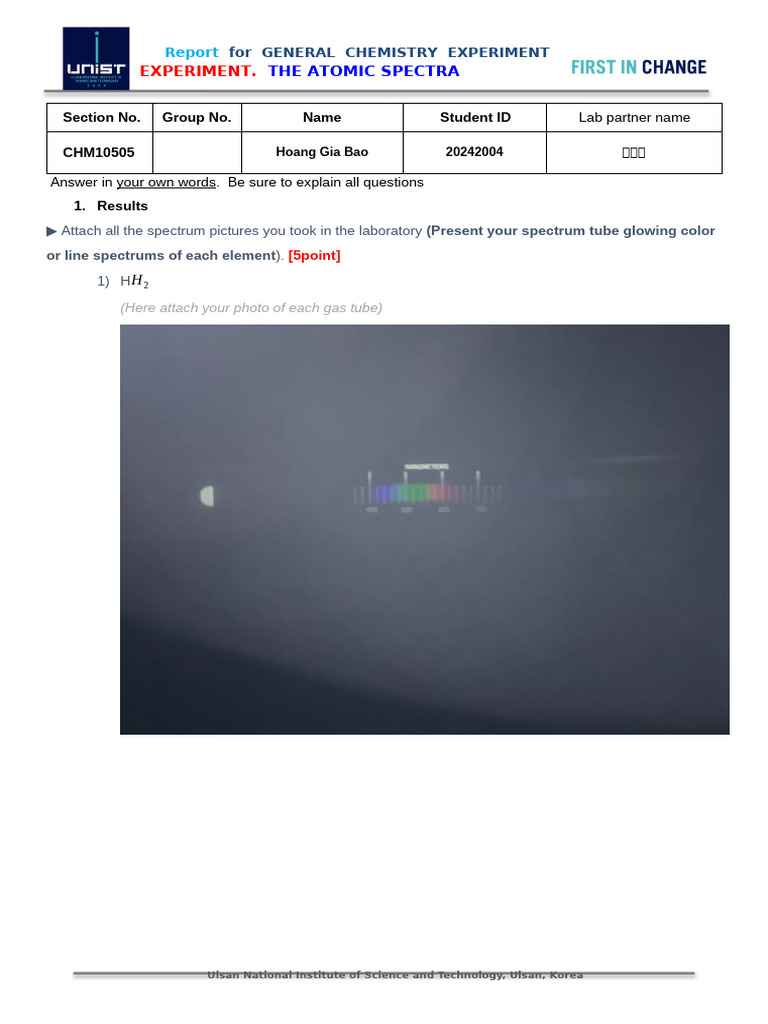 Atomic Spectra Analysis In Chemistry Lab Pdf Energy Level