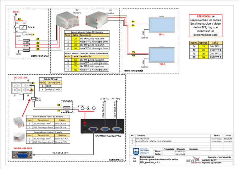 Esquema Alimentación 2 Monitores - Genericos - v1.1 | PDF