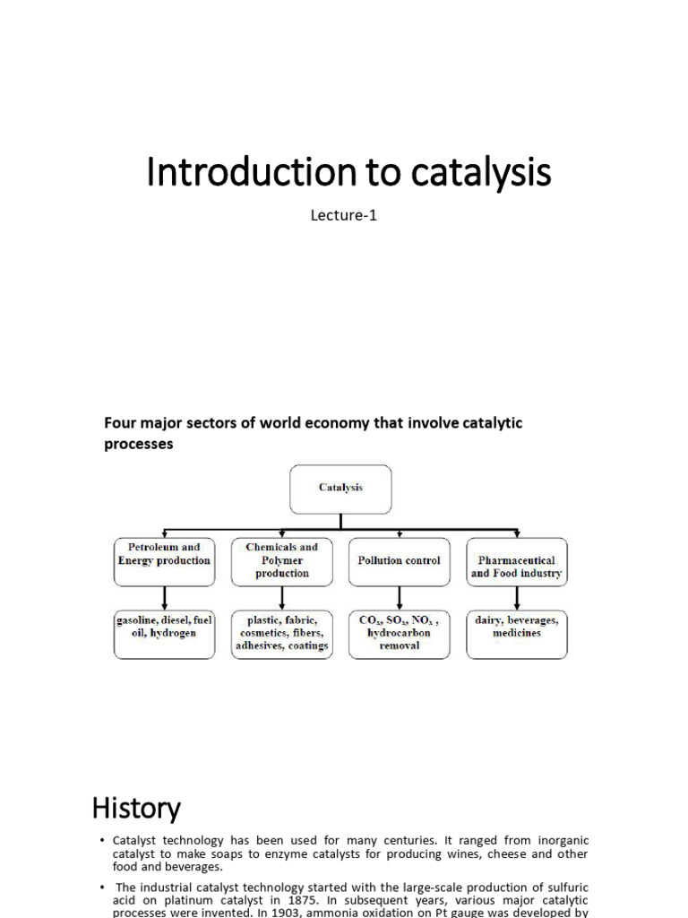 Overview of Catalysis and Its Economic Impact | PDF | Adsorption ...