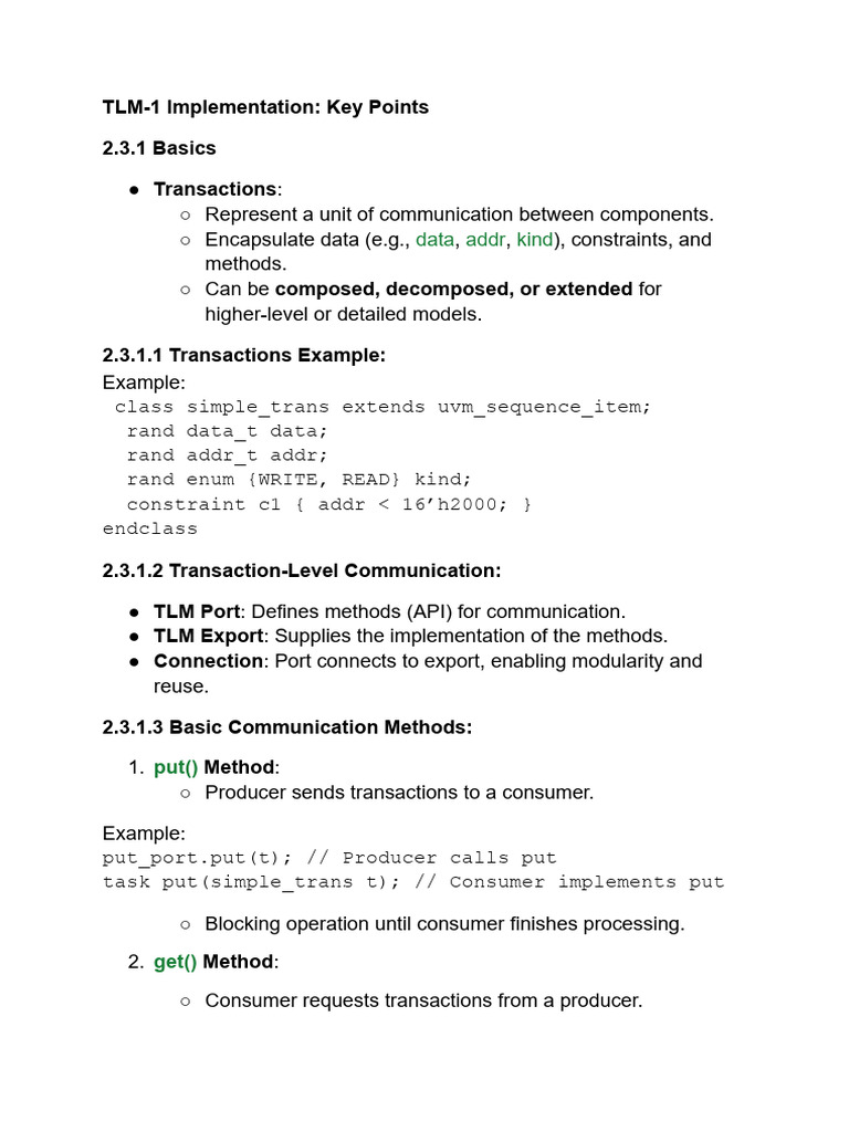 TLM-1 Implementation | PDF