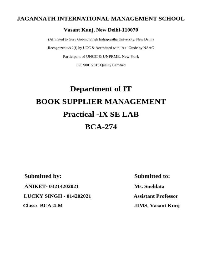 Book Management System | PDF | Supply Chain | Procurement