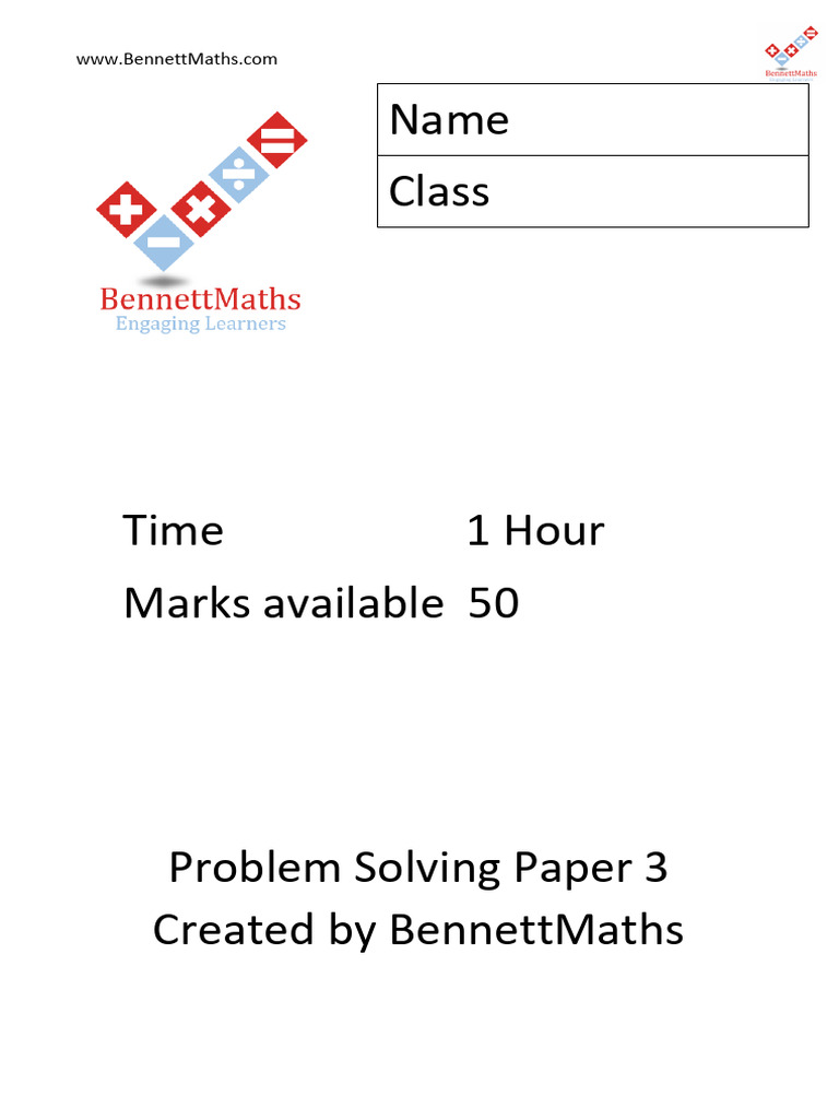 Math Problem Solving Paper 3 | PDF
