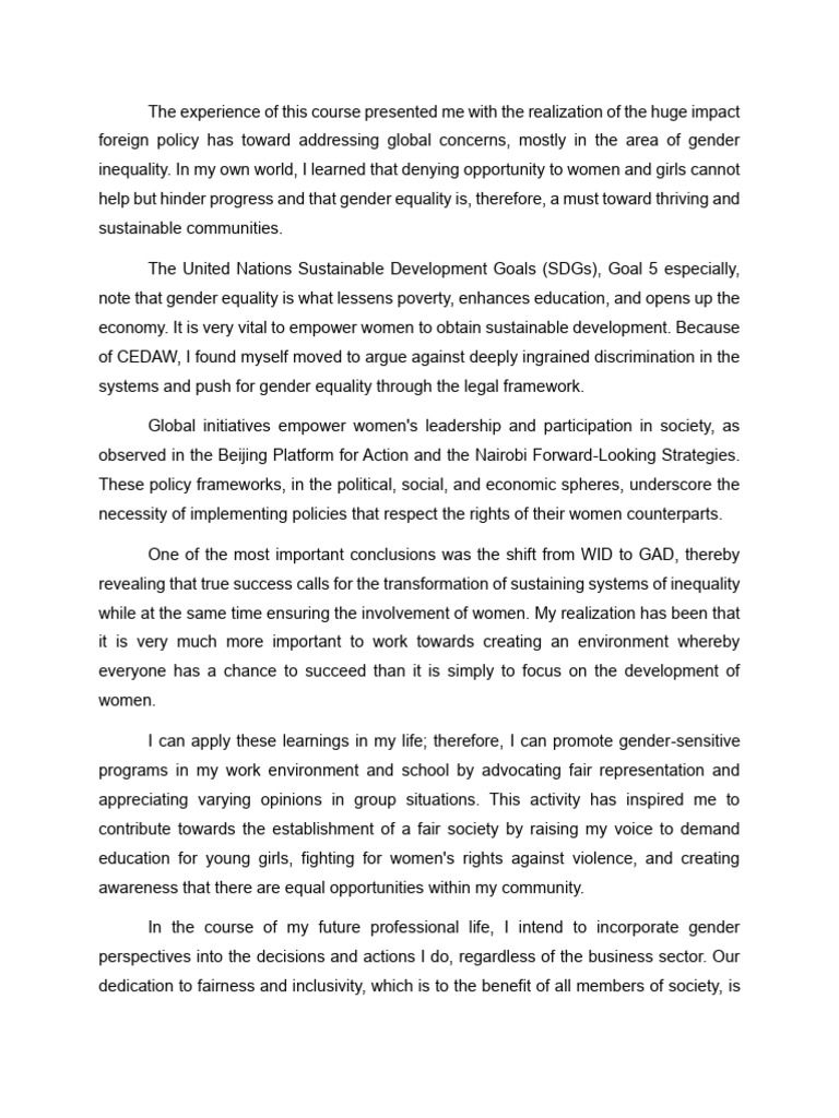 Impact of Gender Equality on Global Development | PDF | Gender Studies ...