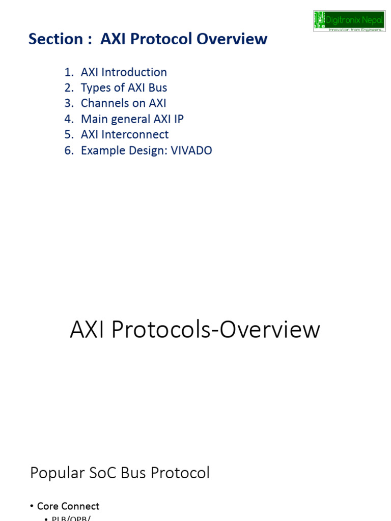 AXI Protocol Guide for SoC Designers | PDF | Computer Engineering ...