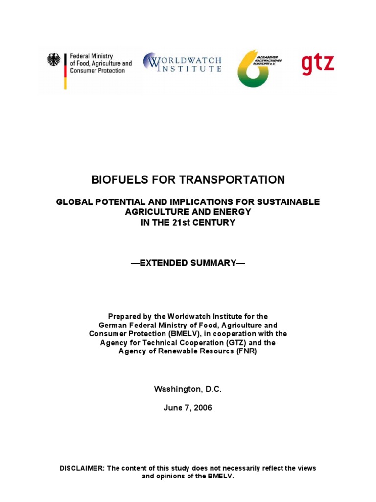 Biofuel For Transportation | PDF | Biofuel | Biomass