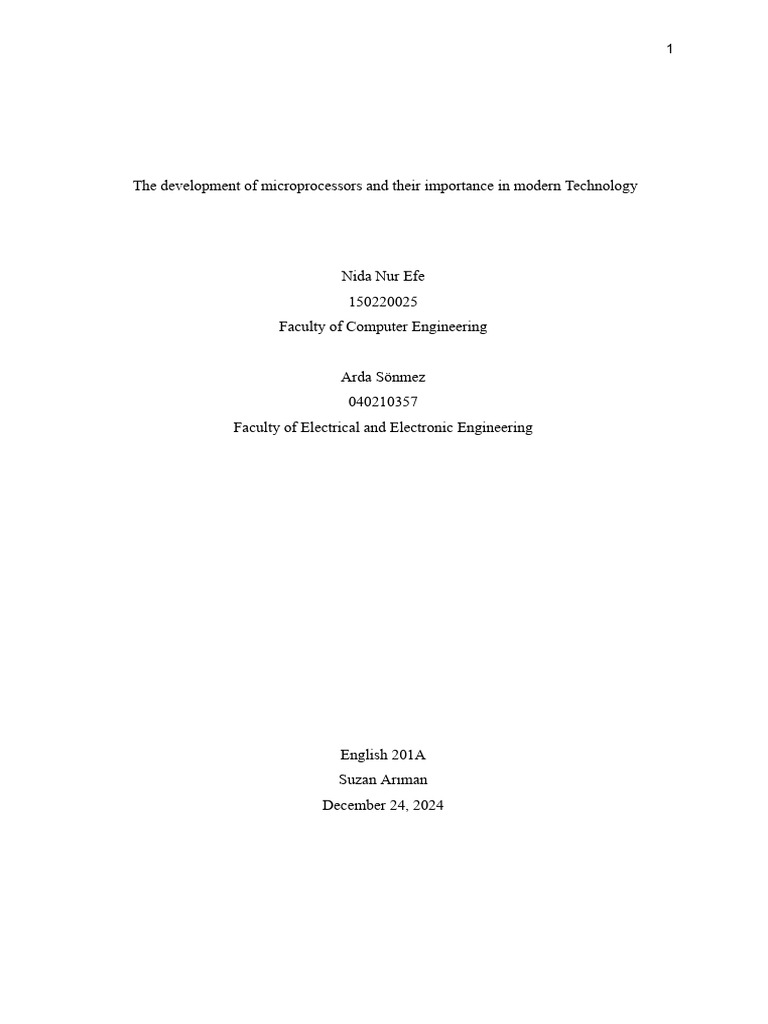 The Development of Microprocessors and Their Importance in Modern ...