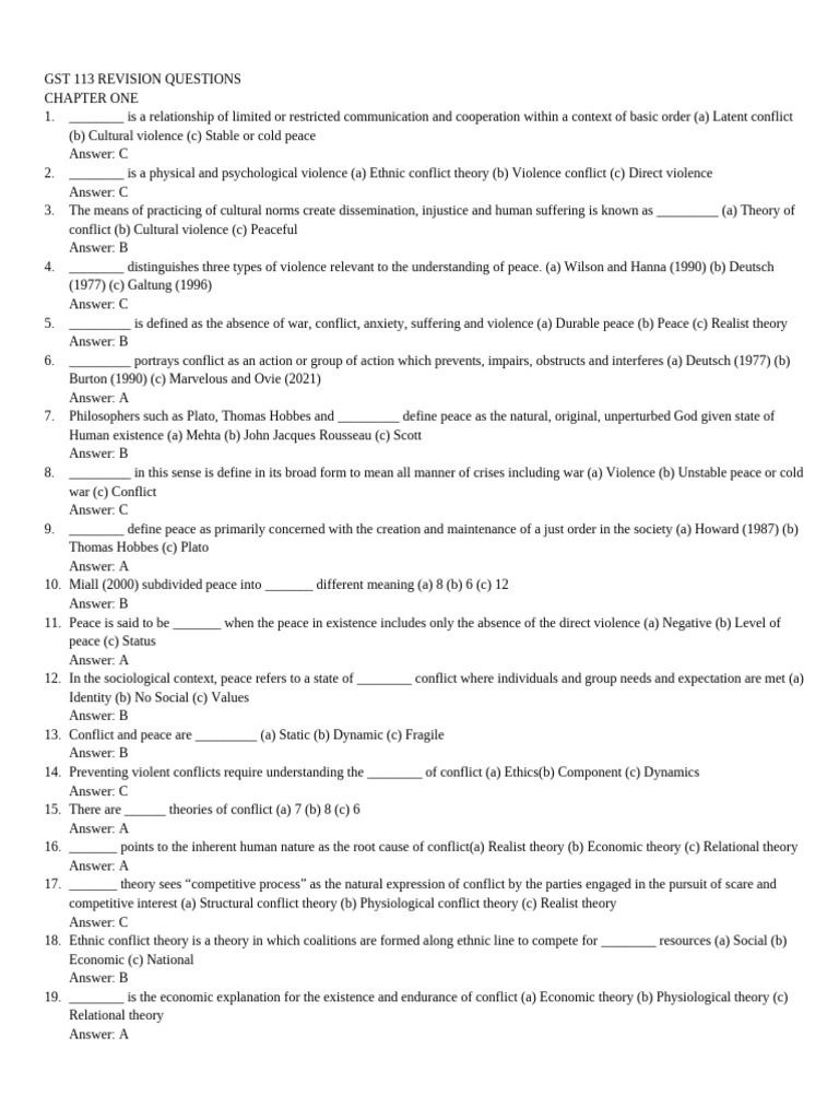 GST 113 Summary - 202110042612 | PDF | Liberia | Theory