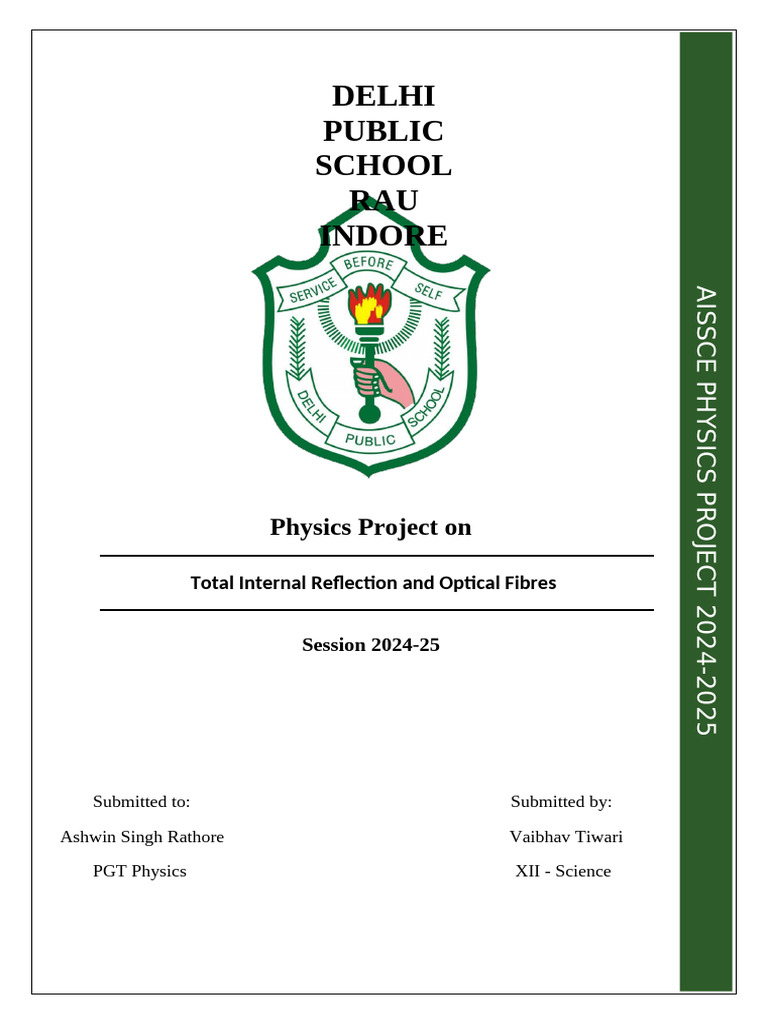 Physics final project | PDF | Optical Fiber | Refraction Physics final project | PDF | Optical Fiber | Refraction