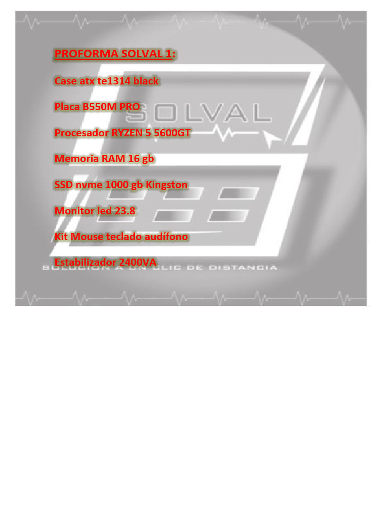 Proforma Solval 1 - 2024 | PDF