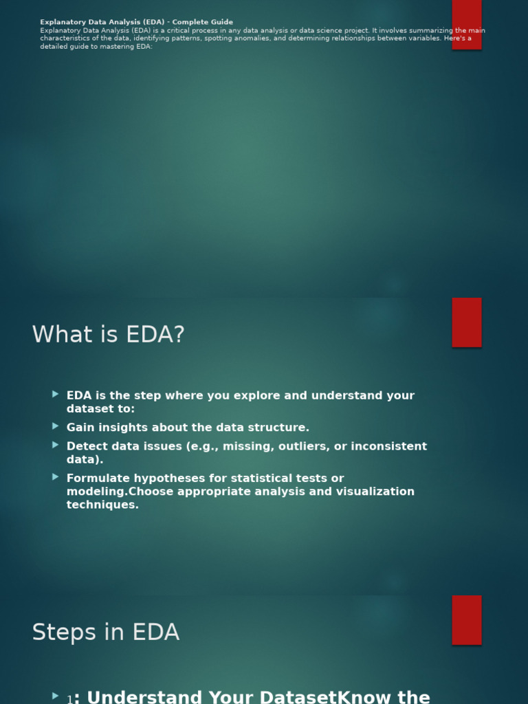 Explanatory Data Analysis (EDA) - Complete | PDF