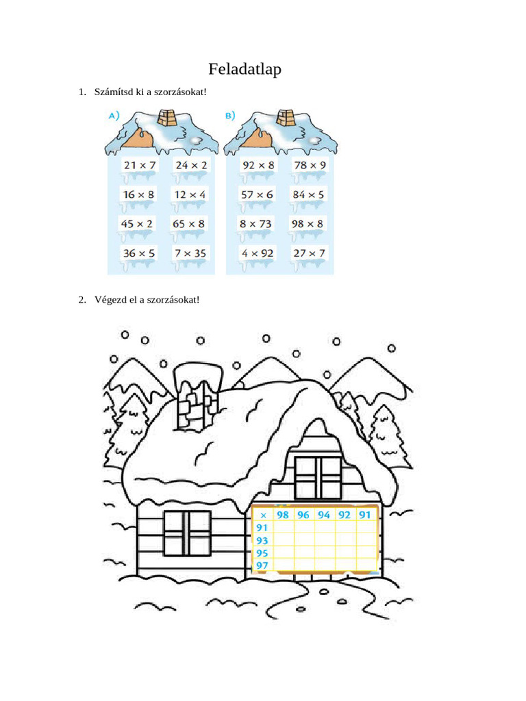 Feladatlap 3 Osztály Matek | PDF