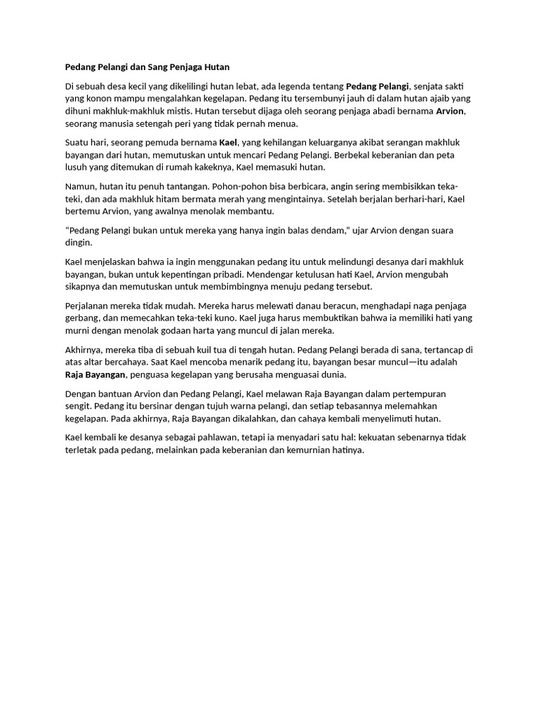 Petualangan Kael dan Pedang Pelangi | PDF