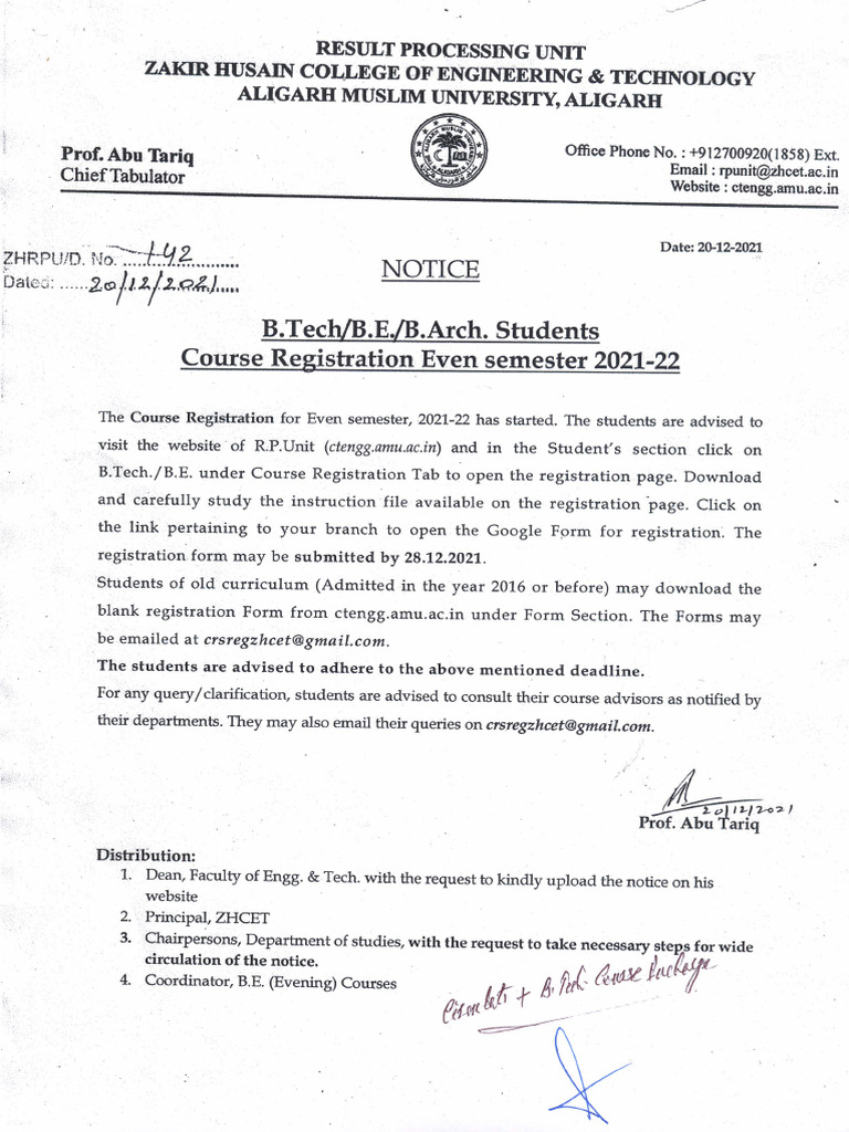 Course Registration Start | PDF