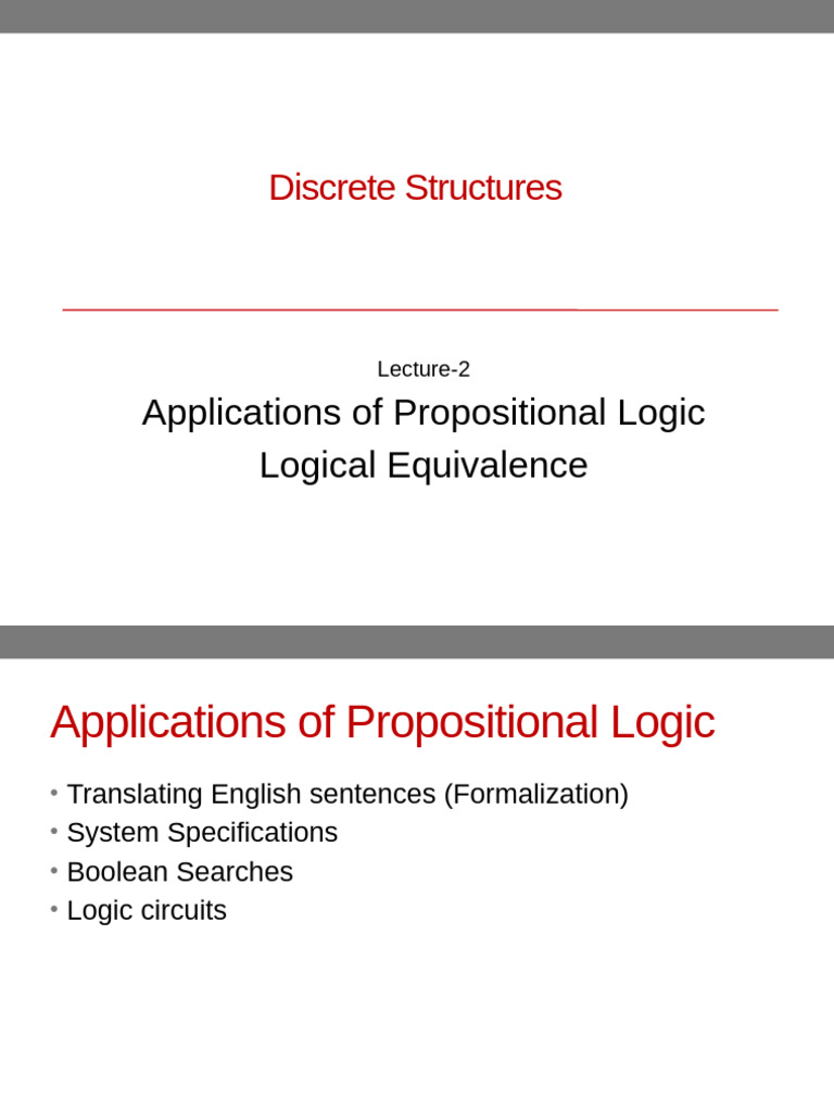 Discrete Structures Lecture 3 | PDF | Contradiction | Proposition