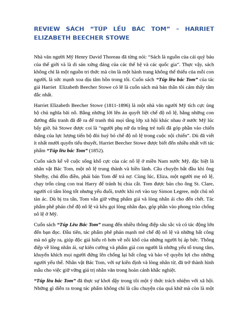 Túp Lều Bác Tom | PDF