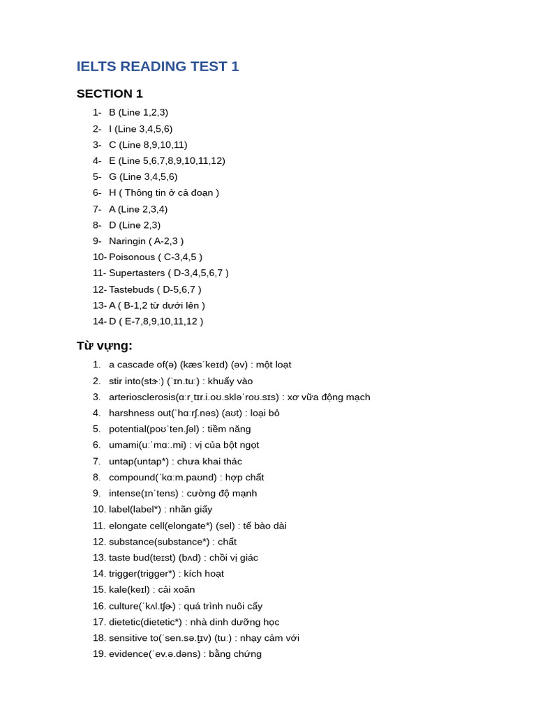 Ielts Reading Test 1-5 | PDF