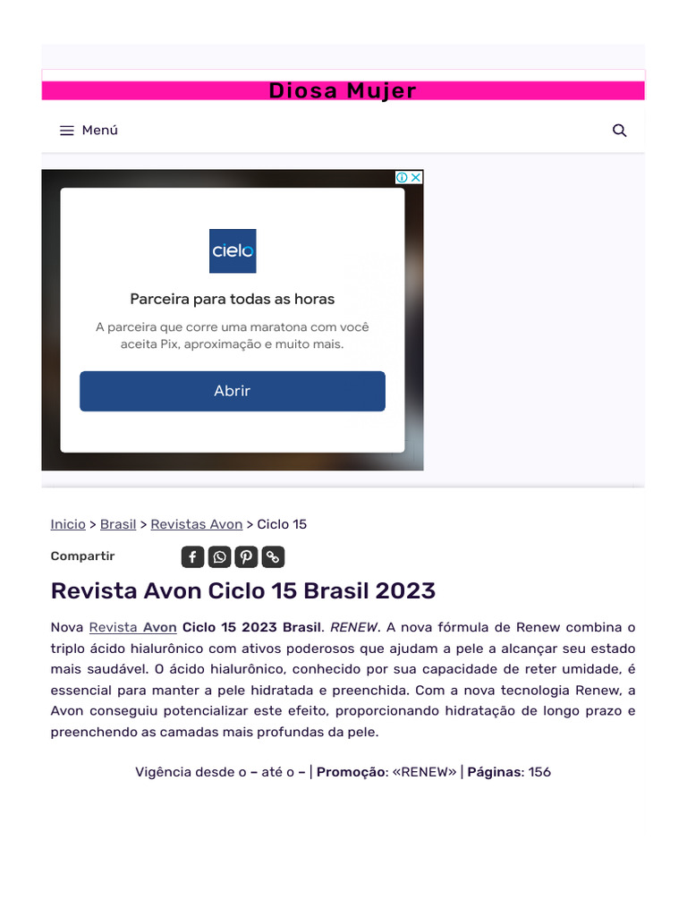 Revista Avon Ciclo 15 2023: Destaques | PDF