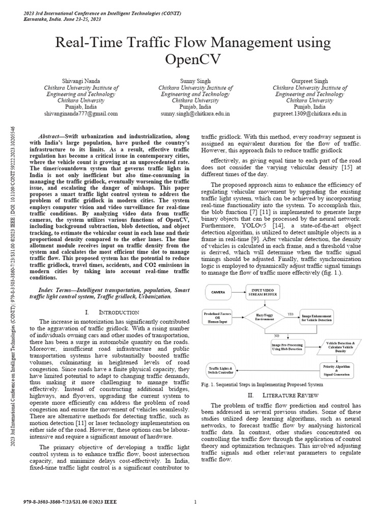 Real-Time_Traffic_Flow_Management_using_OpenCV | PDF | Traffic | Deep Learning
