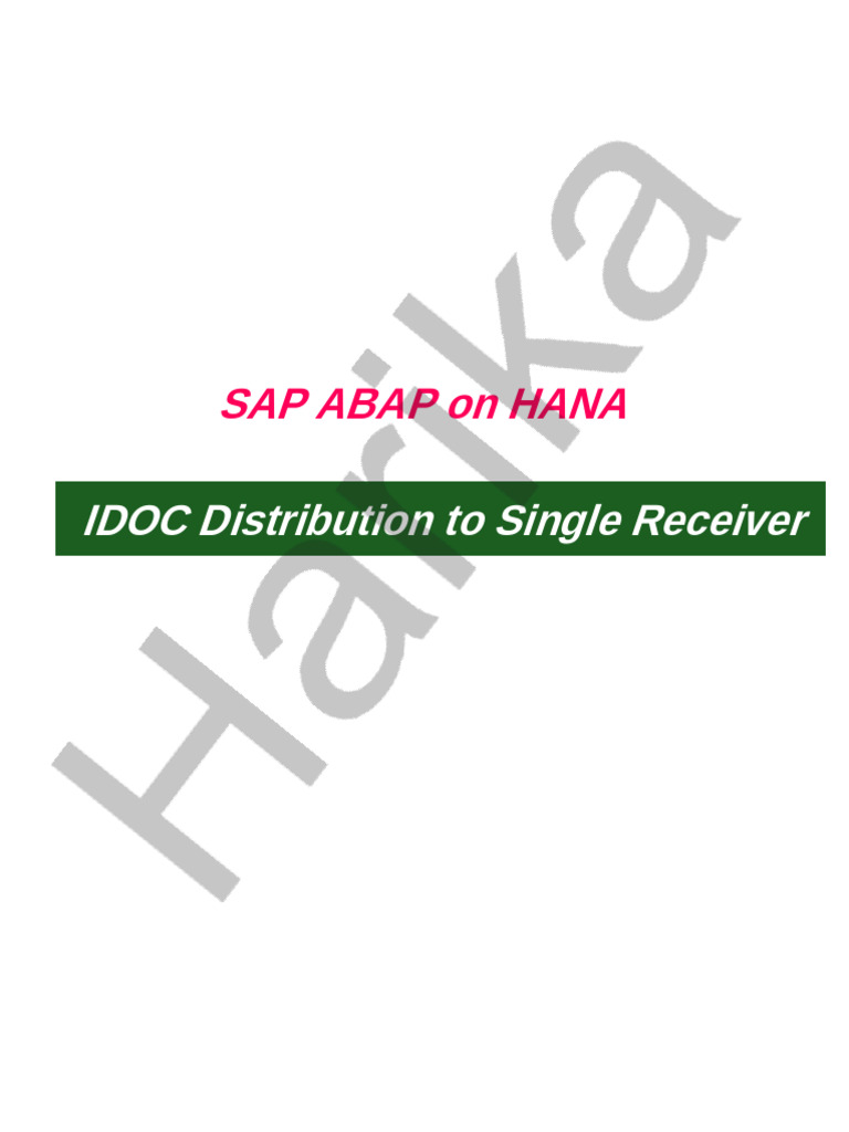 IDOC Setup for Single Receiver in SAP | PDF | Software Engineering | Information Technology
