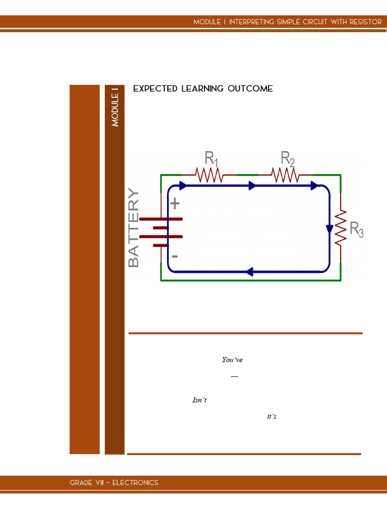 Electronics8-Module1 (1) | PDF | Series And Parallel Circuits | Resistor