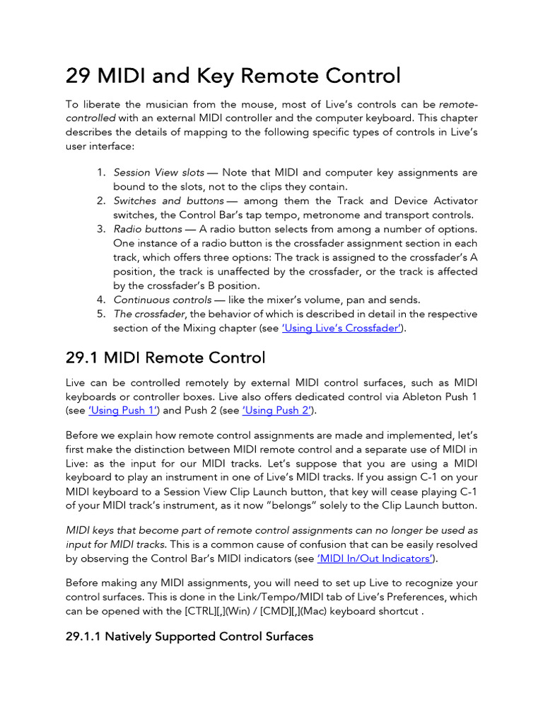29 MIDI and Key Remote Control | PDF | Computer Keyboard | Computing